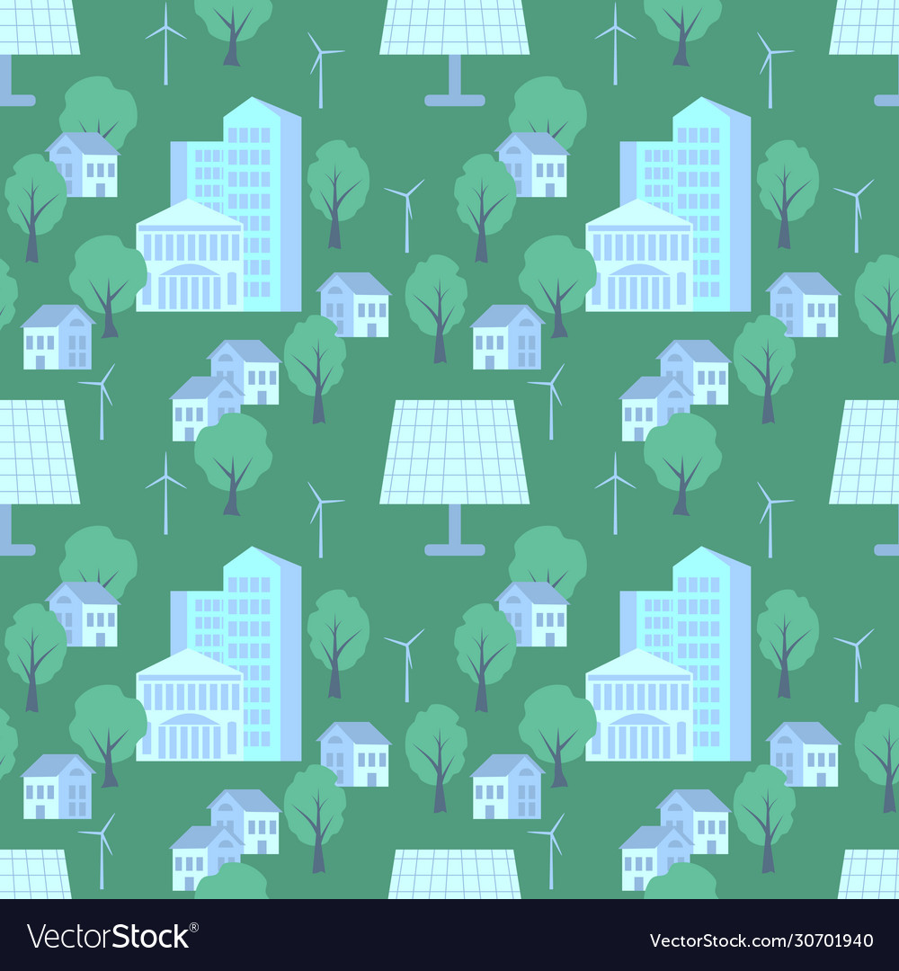 Seamless city pattern Royalty Free Vector Image
