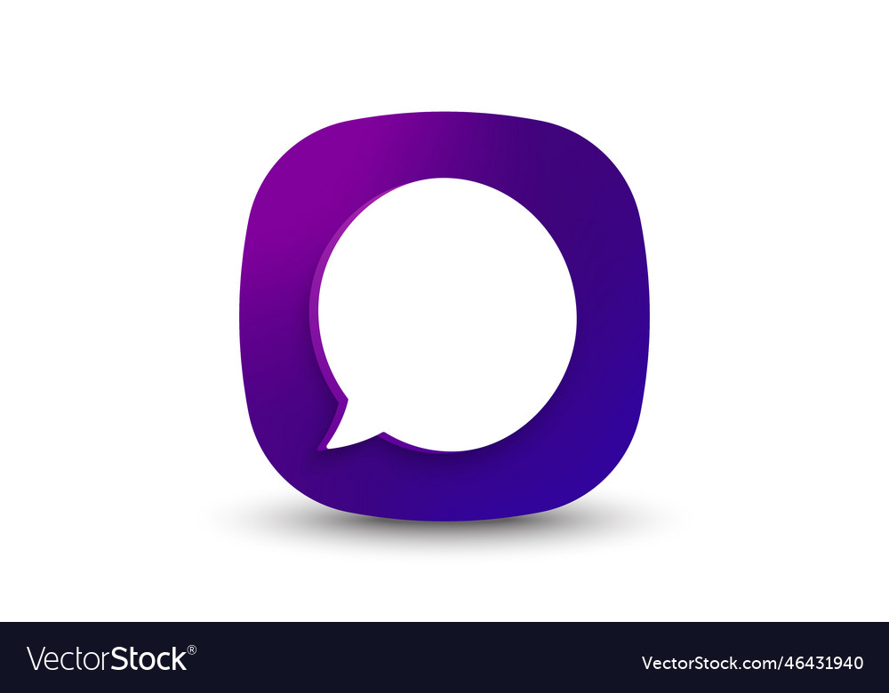 Speech bubble button isolated on white background Vector Image