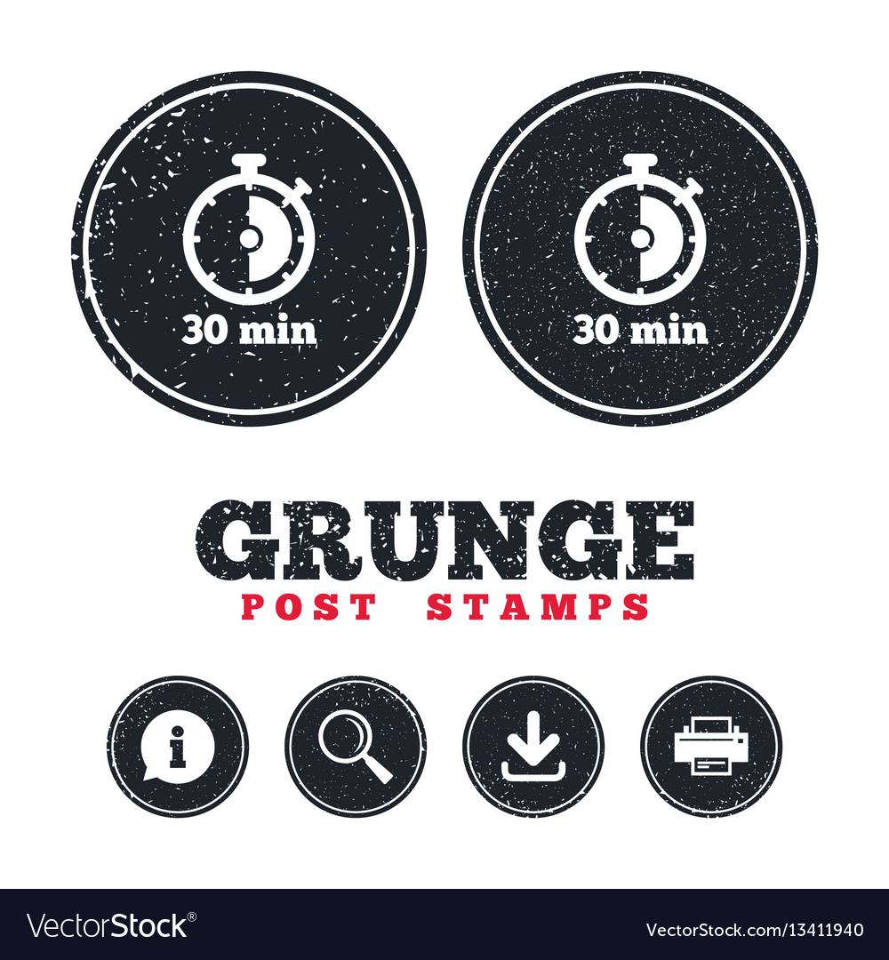 Timer sign icon 30 minutes stopwatch symbol Vector Image Timer sign icon 30 minutes stopwatch symbol Vector Image