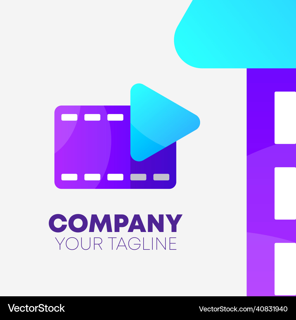 Video movie gradient logo design icon Royalty Free Vector