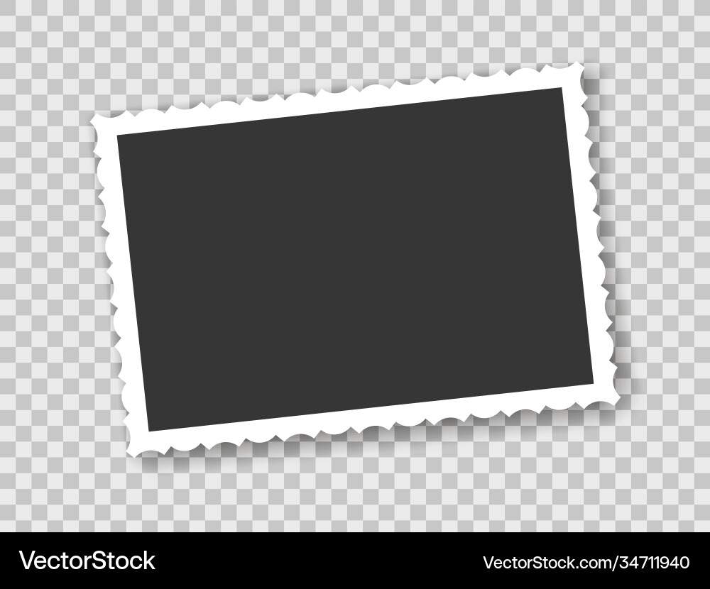 Vintage photo frame on transparent background Vector Image
