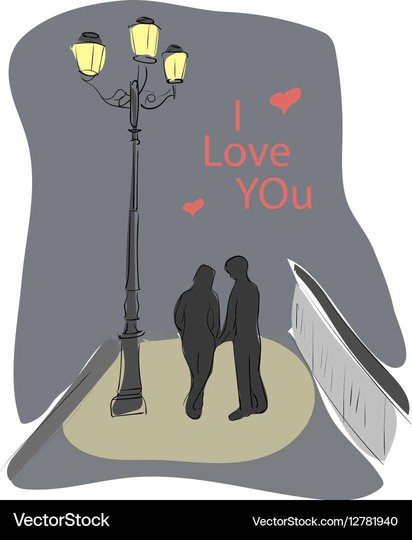 Young couple in love Royalty Free Vector Image