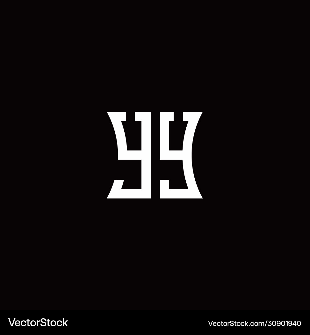 Yy monogram logo letter with curved side style Vector Image