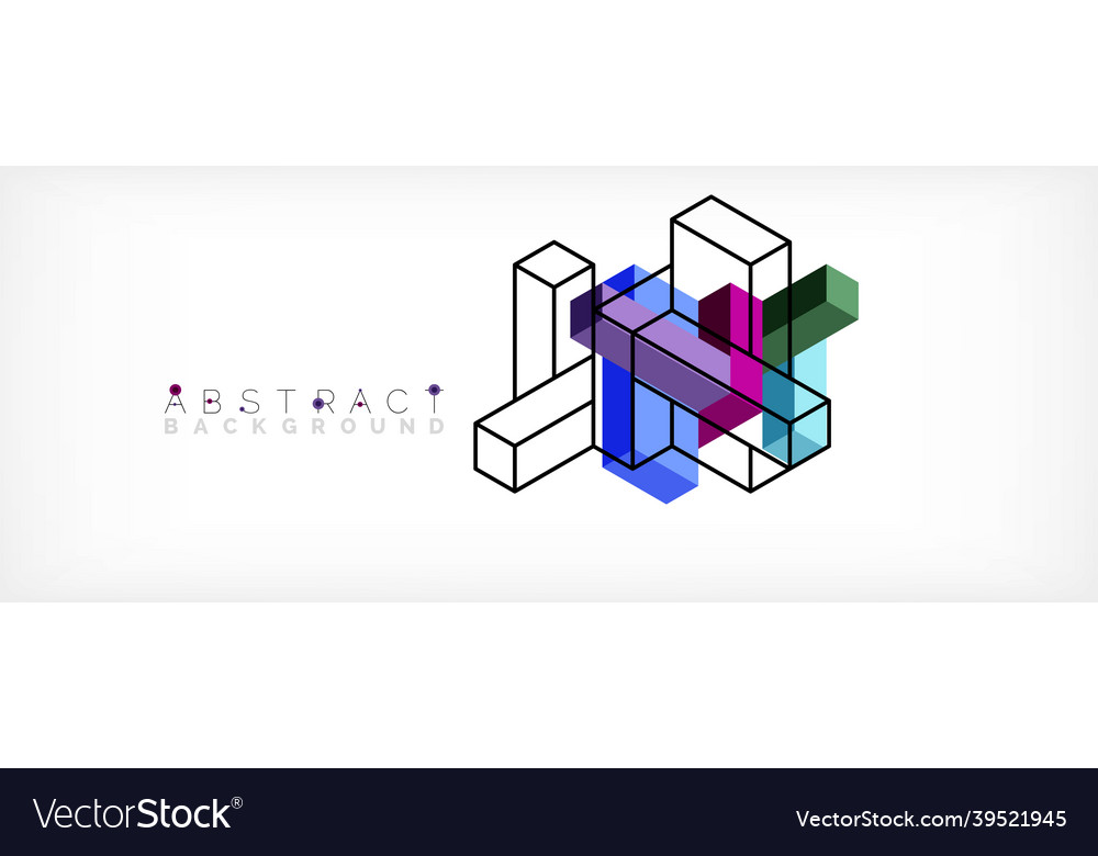 Abstract background 3d cubes cubic elements Vector Image