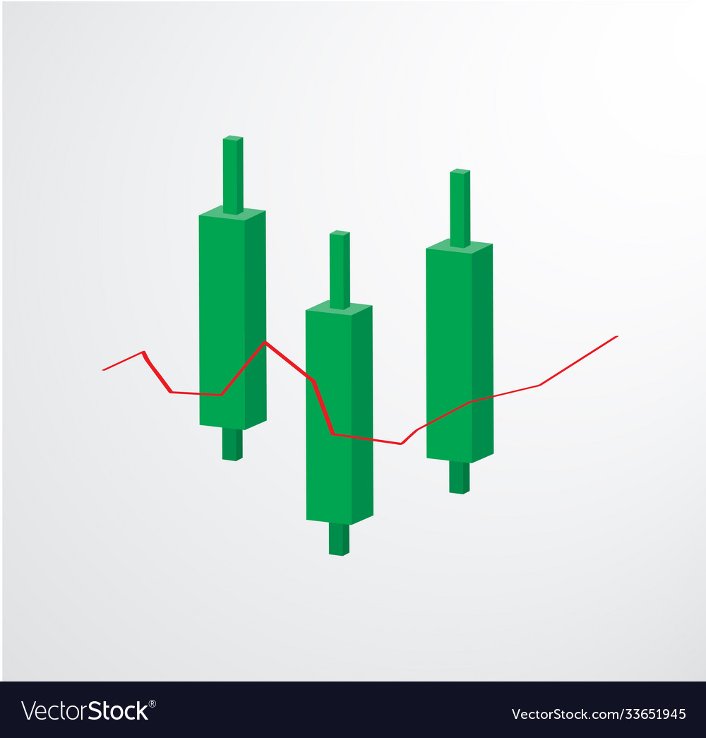 Candlestick chart icon stock exchange Royalty Free Vector