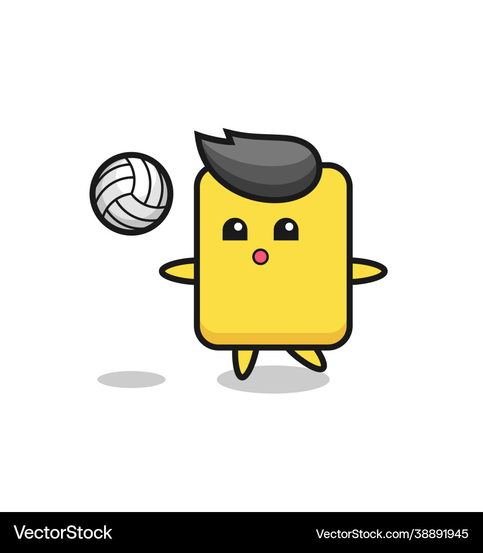 Character cartoon yellow card is playing Vector Image