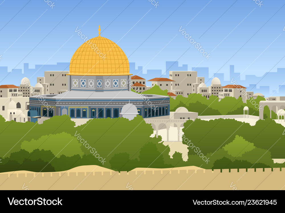 Dome of rock jerusalem Royalty Free Vector Image