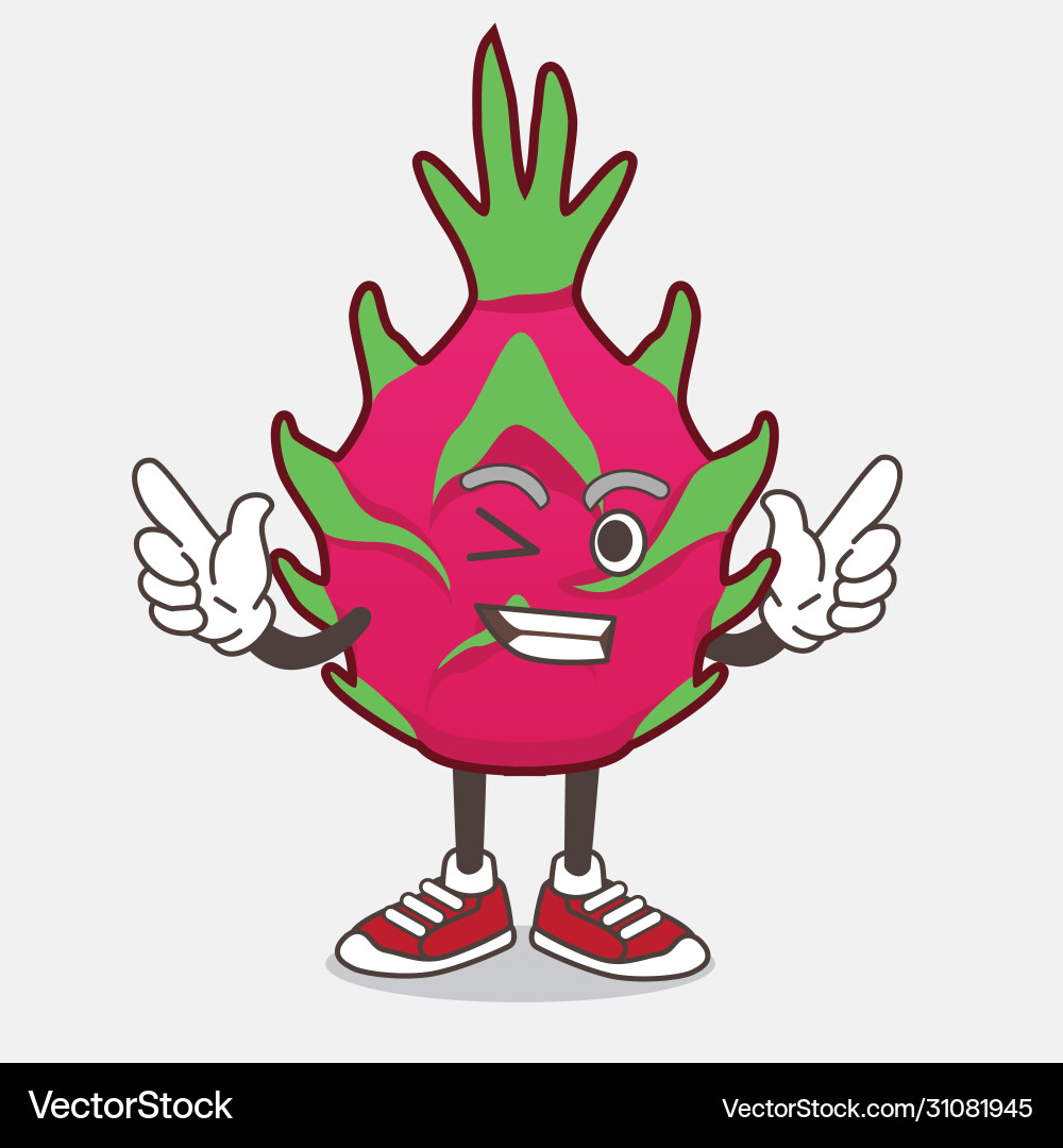 Dragon fruit cartoon mascot character Royalty Free Vector