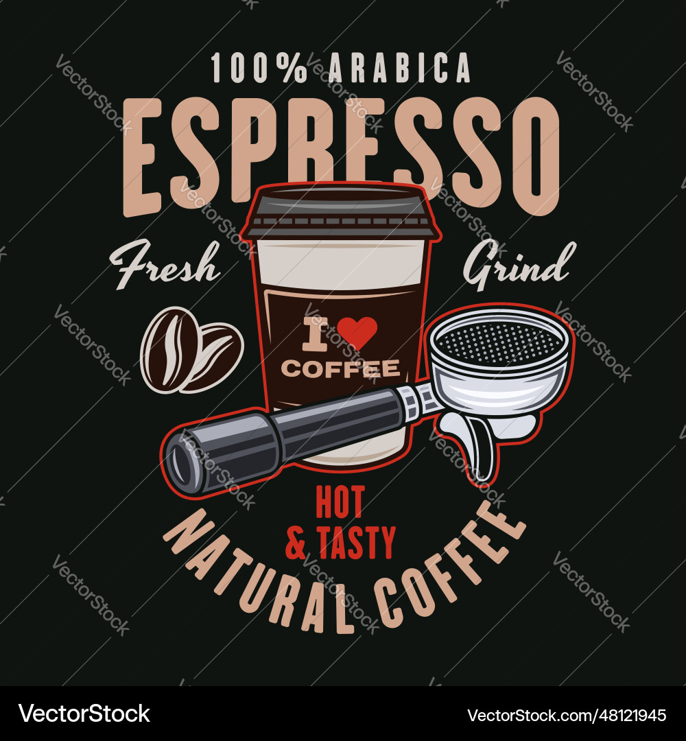 Espresso coffee emblem logo badge or Royalty Free Vector