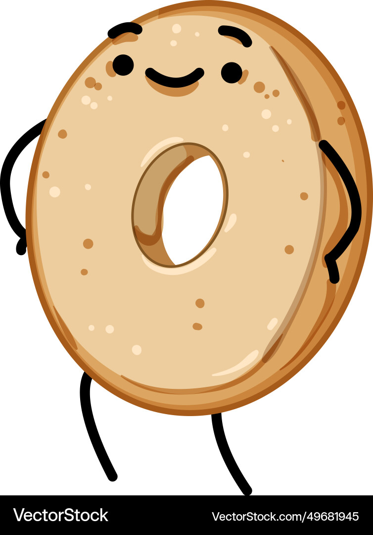 Funny donut character cartoon Royalty Free Vector Image