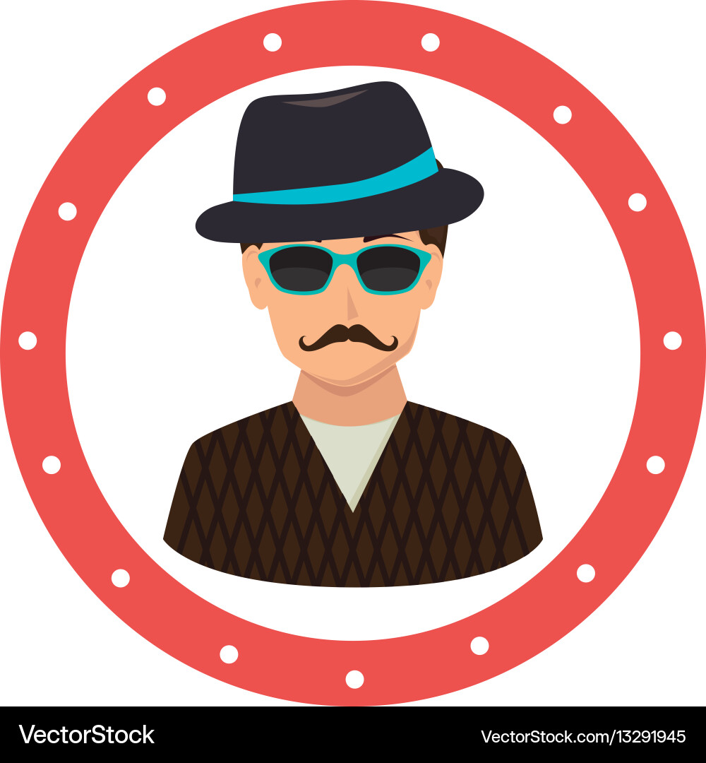 Gentleman character hipster style Royalty Free Vector Image