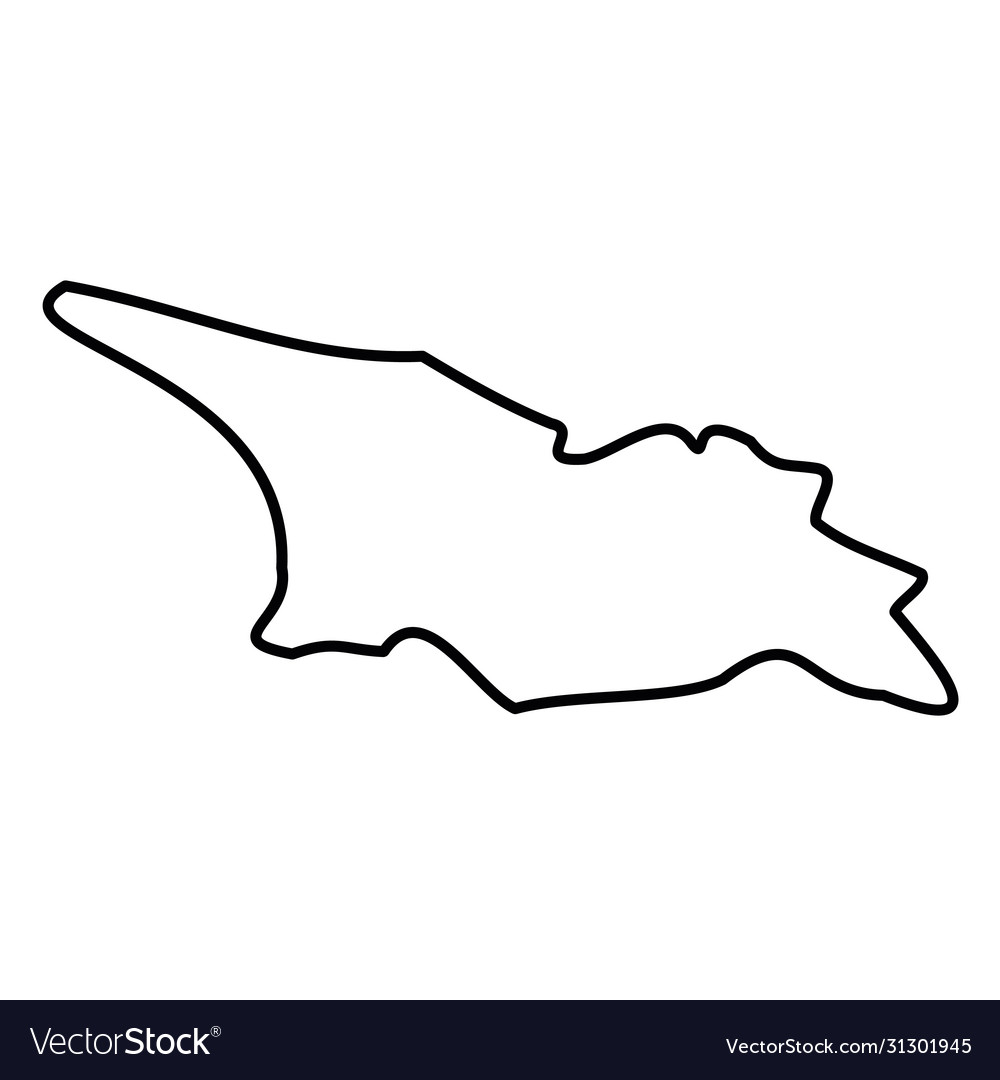 Georgia - solid black outline border map Vector Image