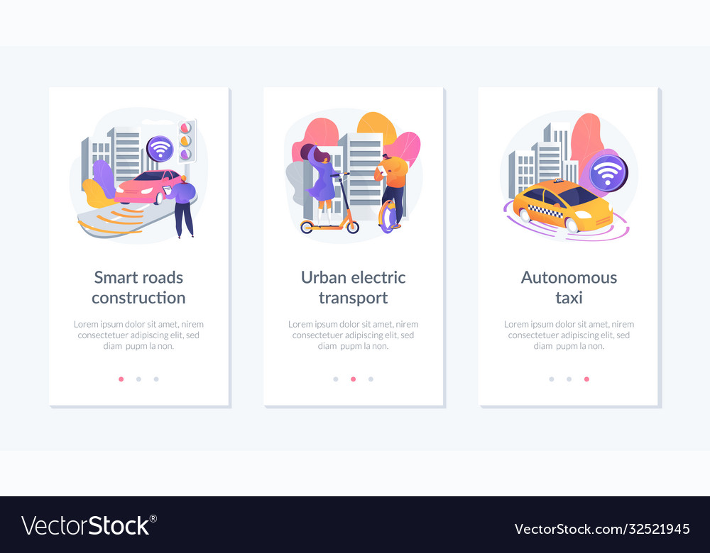 Iot city technology app interface template Vector Image