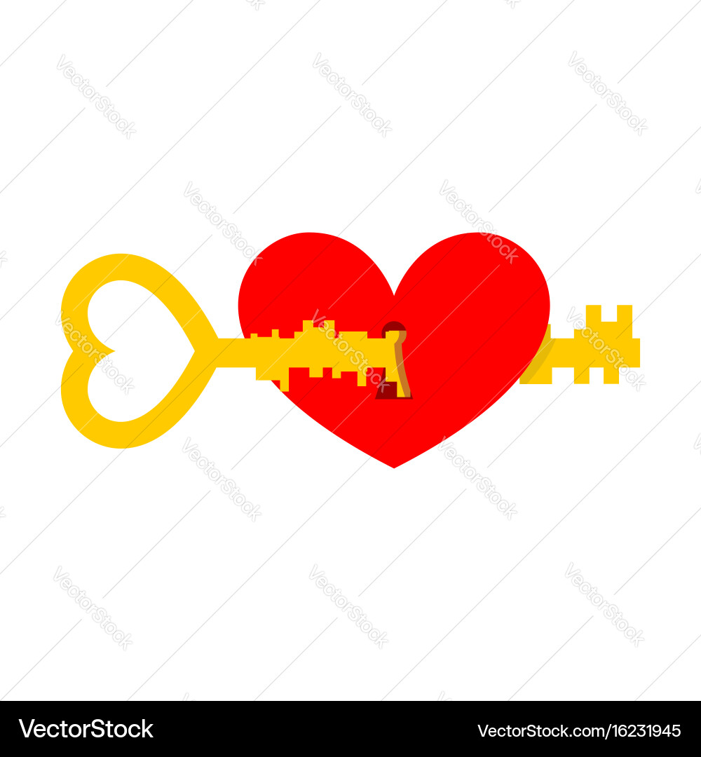 Key from heart for valentines day Royalty Free Vector Image
