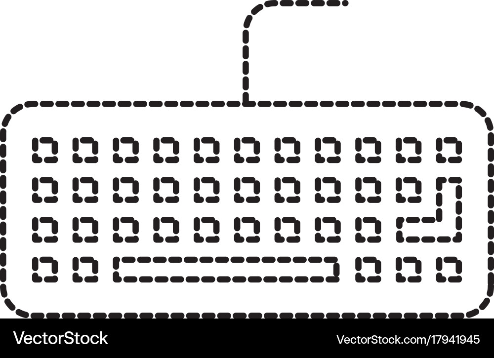 Keyboard device computer work hardware Royalty Free Vector