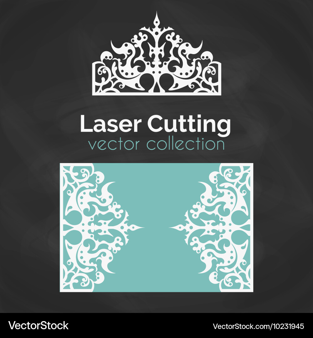 Laser cut card template for cutting cutout Vector Image