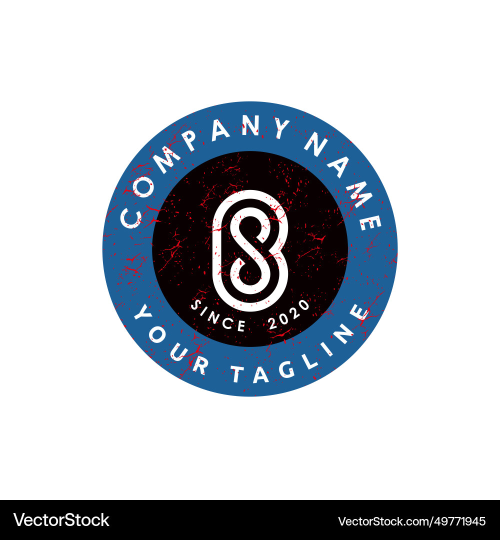 Letter bs stamp or sticker logo design Royalty Free Vector
