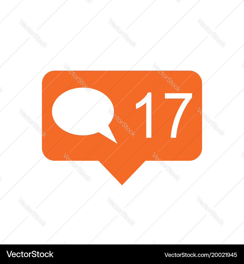 Like comment follower icon orange flat with heart Vector Image