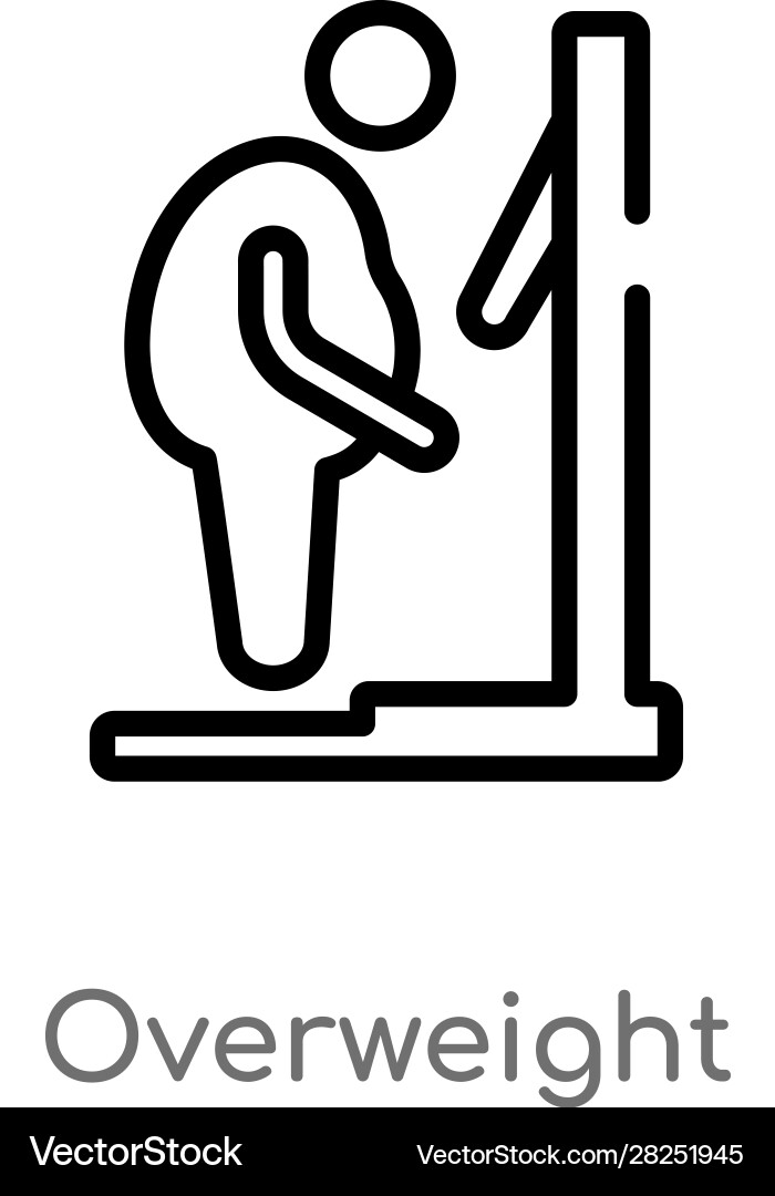 Outline overweight icon isolated black simple Vector Image