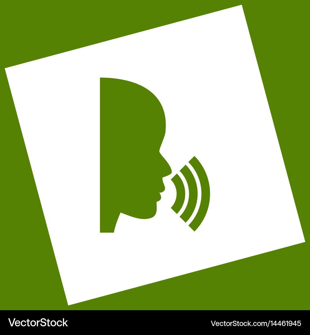 People speaking or singing sign white Royalty Free Vector