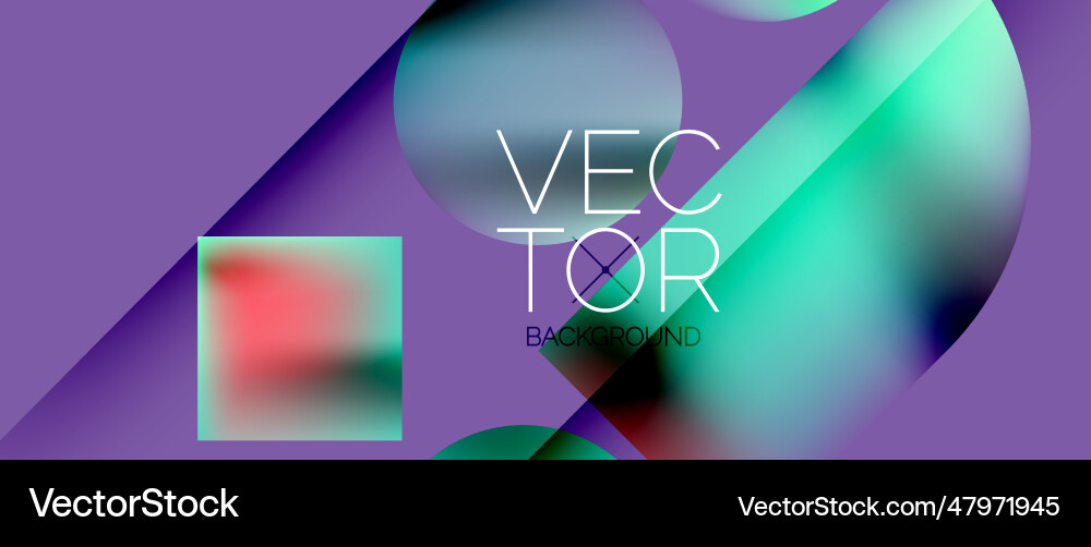 Squares and circles design fluid color gradients Vector Image