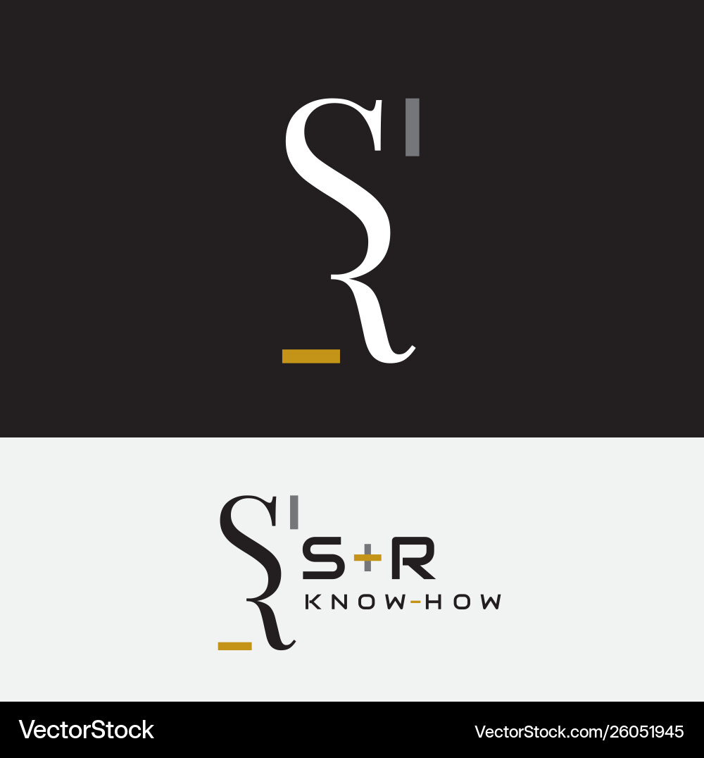 Sr letters logo business typography Royalty Free Vector