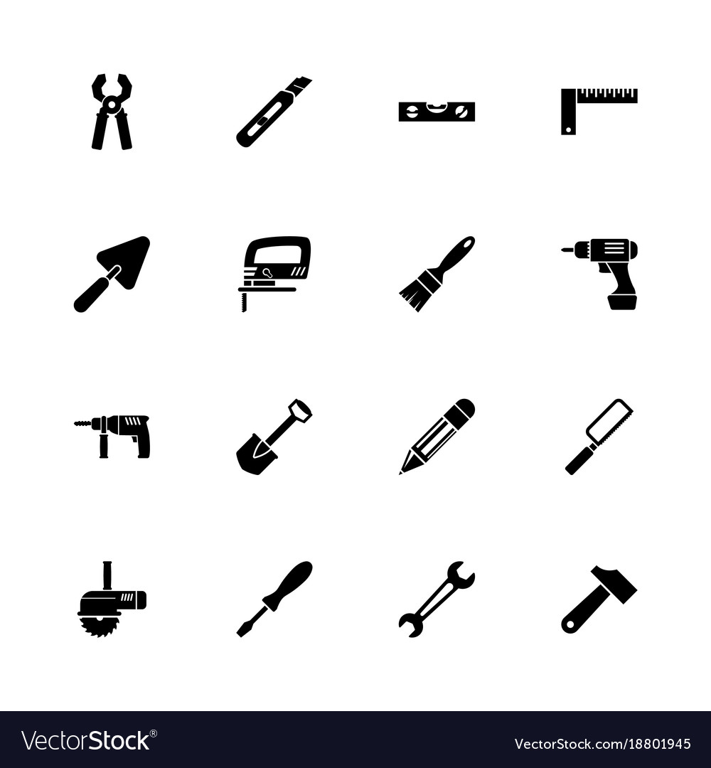 Tools - flat icons Royalty Free Vector Image - VectorStock