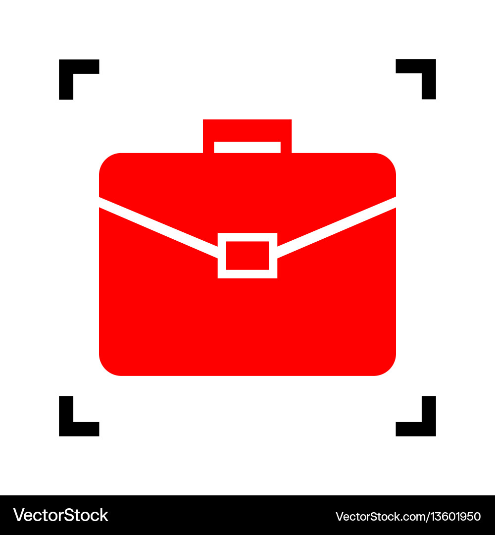 Briefcase sign red icon Royalty Free Vector Image