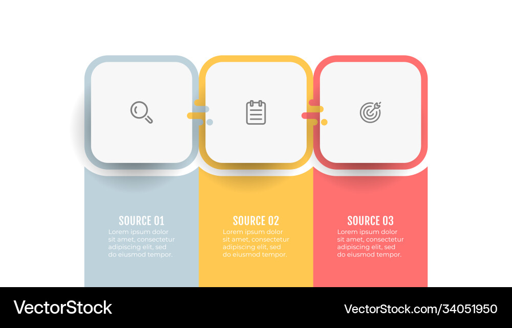 Business infographic design label with 3 options Vector Image