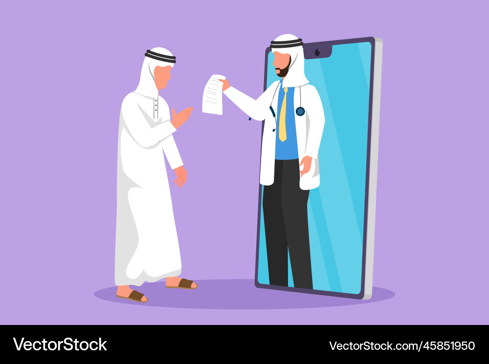 Character flat drawing arabian man patient Vector Image