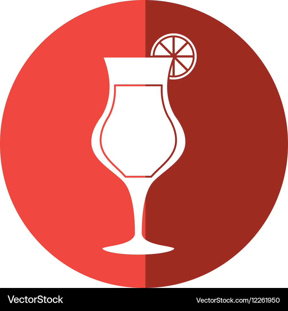 Cocktail glass cup alcoholic beverage shadow Vector Image