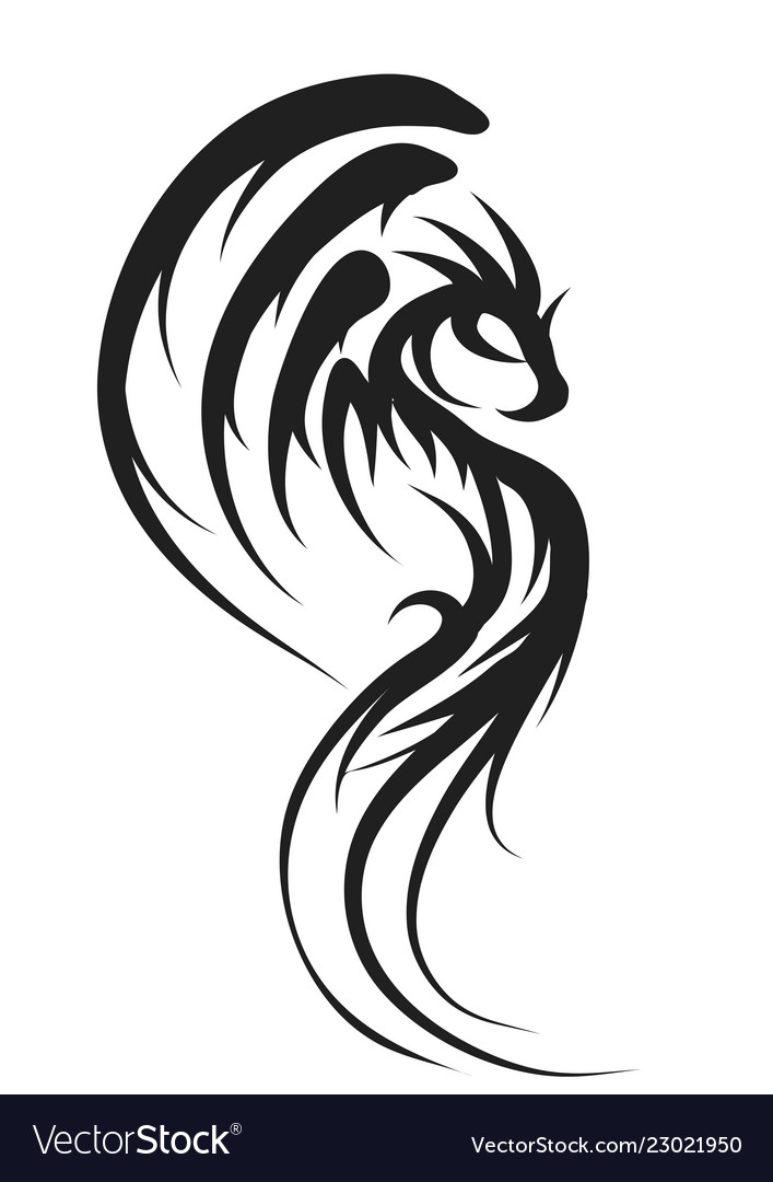 Dragon on white Royalty Free Vector Image - VectorStock