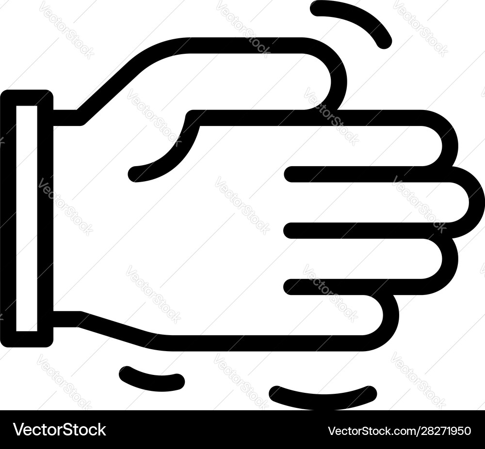 Friend help hand icon outline style Royalty Free Vector