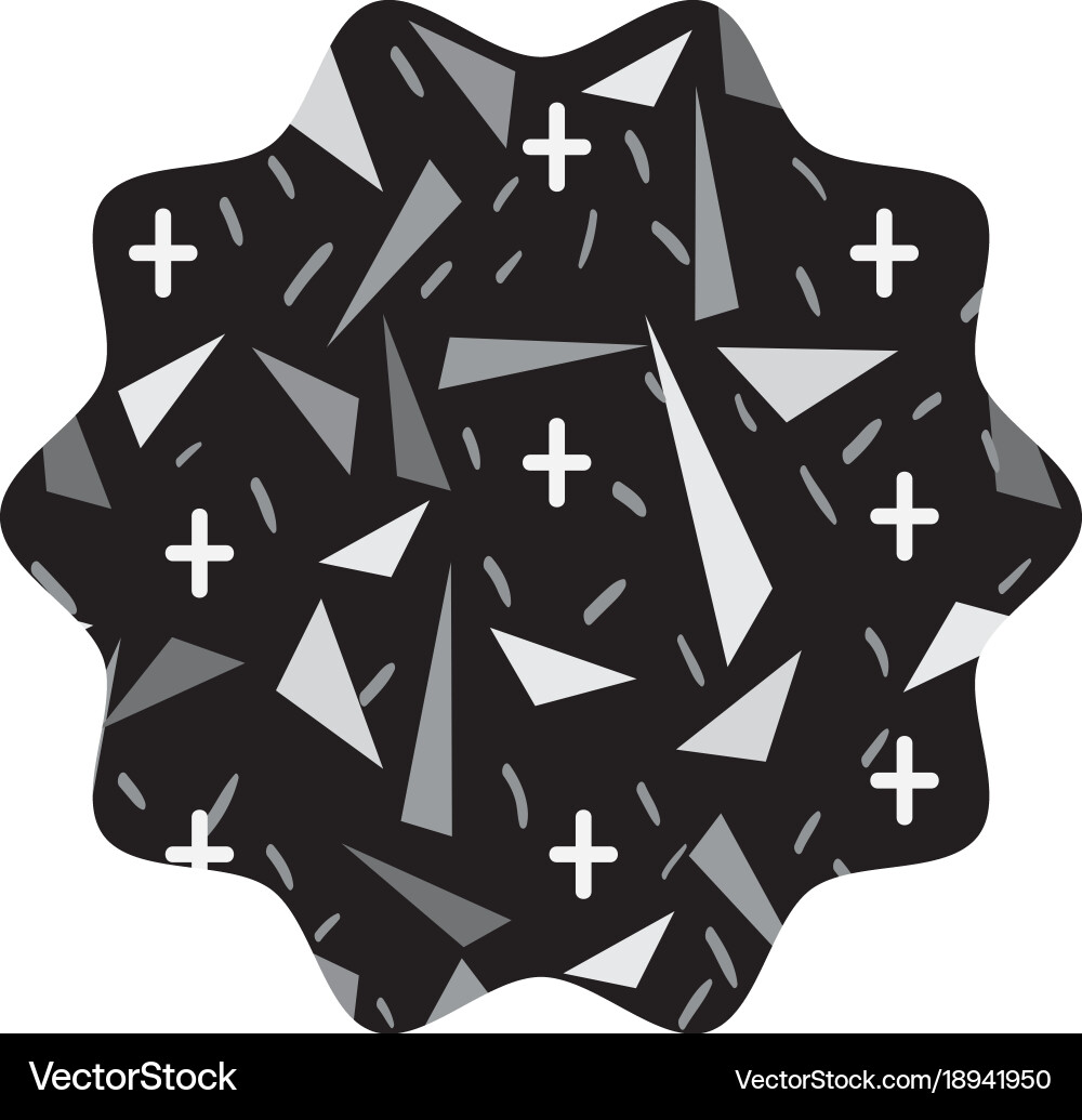 Grayscale star with geometric graphic style Vector Image