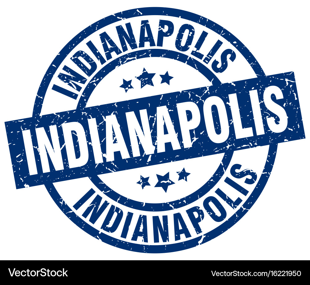 Indianapolis blue round grunge stamp Royalty Free Vector