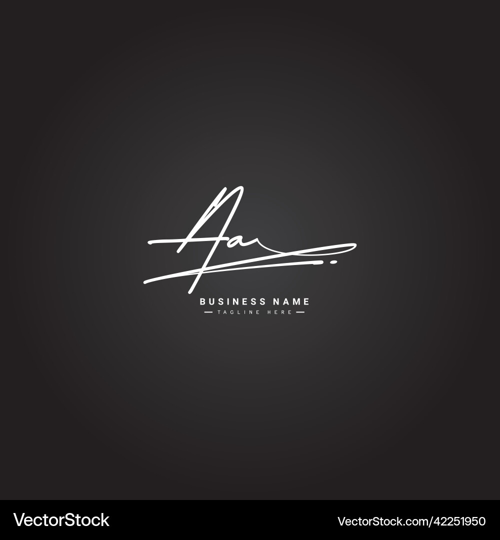 Initial letter aa logo - hand drawn signature Vector Image