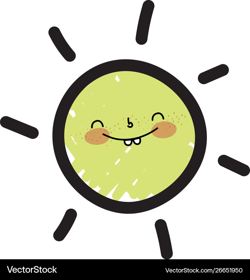 Isolated sun draw cartoon design Royalty Free Vector Image