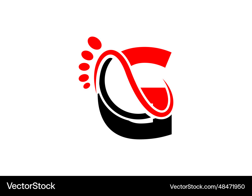Letter g foot logo design template Royalty Free Vector Image