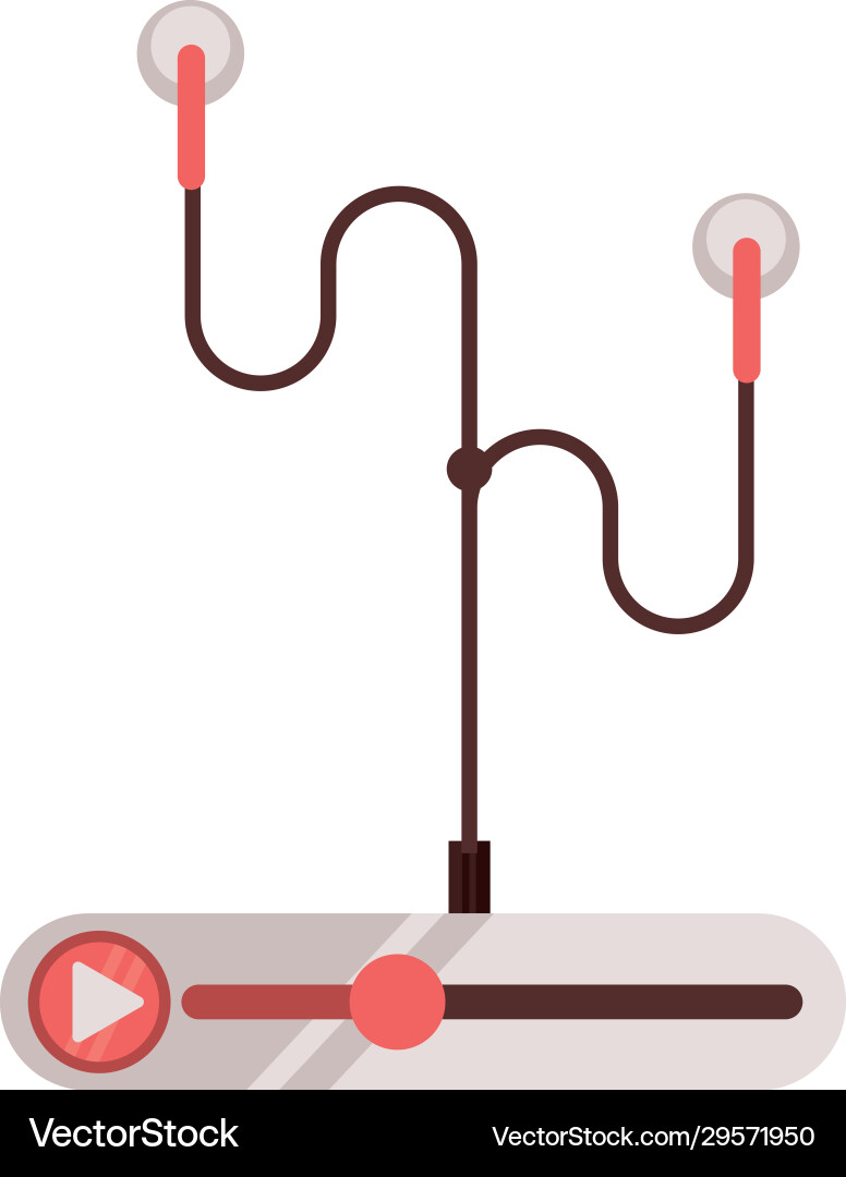 Media player progress bar with earphones Vector Image