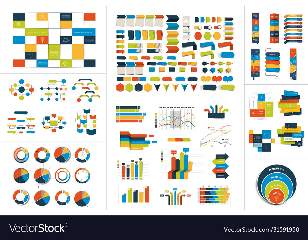 Mega set infographic element Royalty Free Vector Image