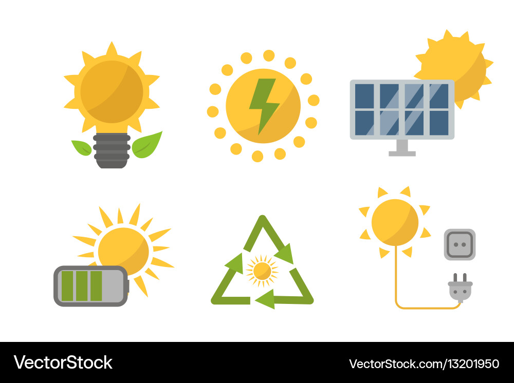 Renewable solar energy power electricity Vector Image