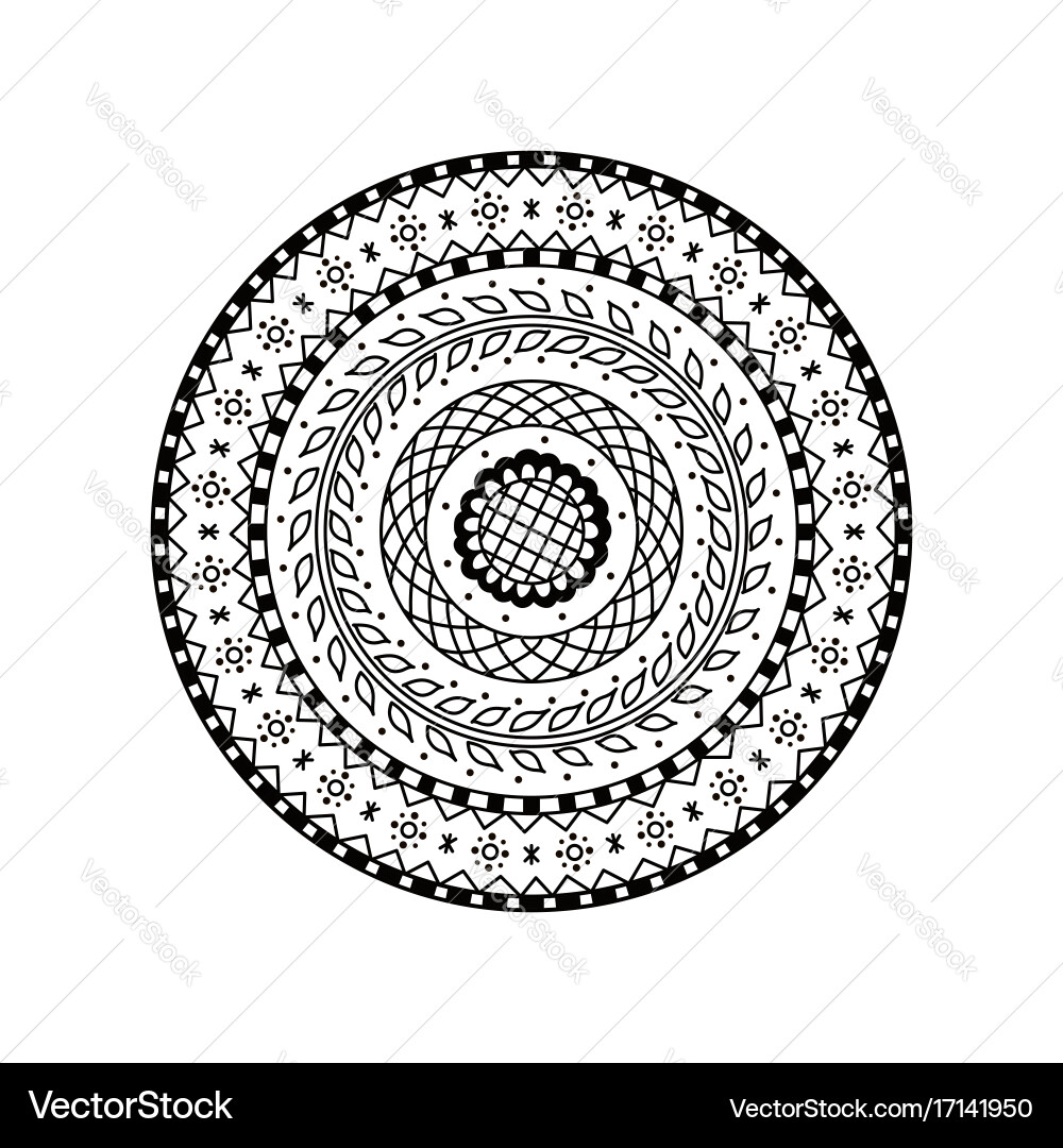 Round mandala ethnic decorative ornament Vector Image