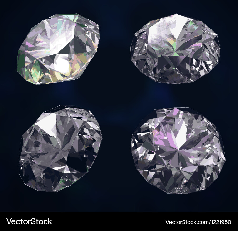 Set of four colored gems Royalty Free Vector Image