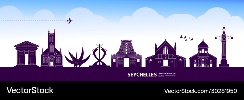 Seychelles travel destination Royalty Free Vector Image
