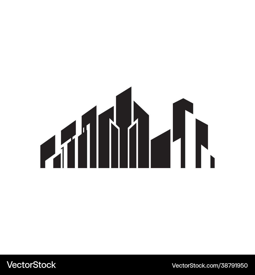Sky scraper building logo design template Vector Image