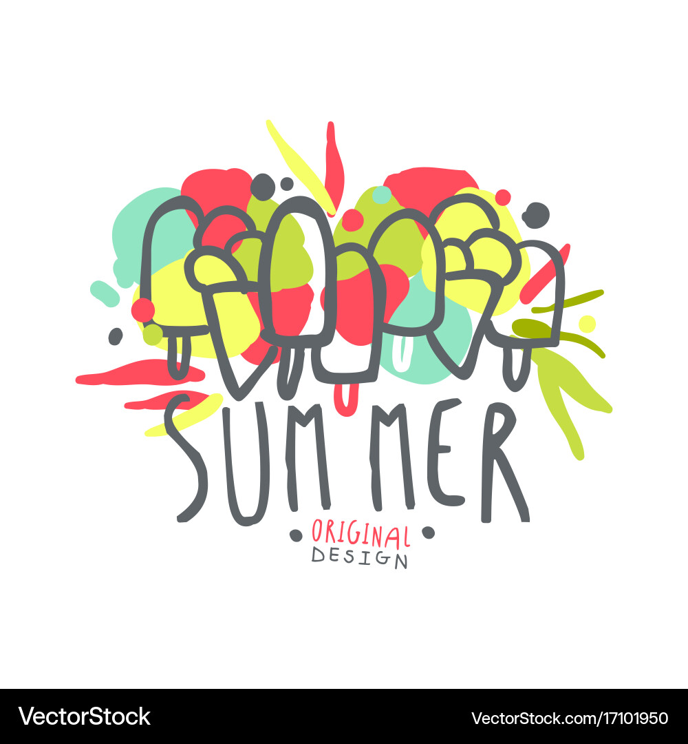Summer logo template original design colorful Vector Image