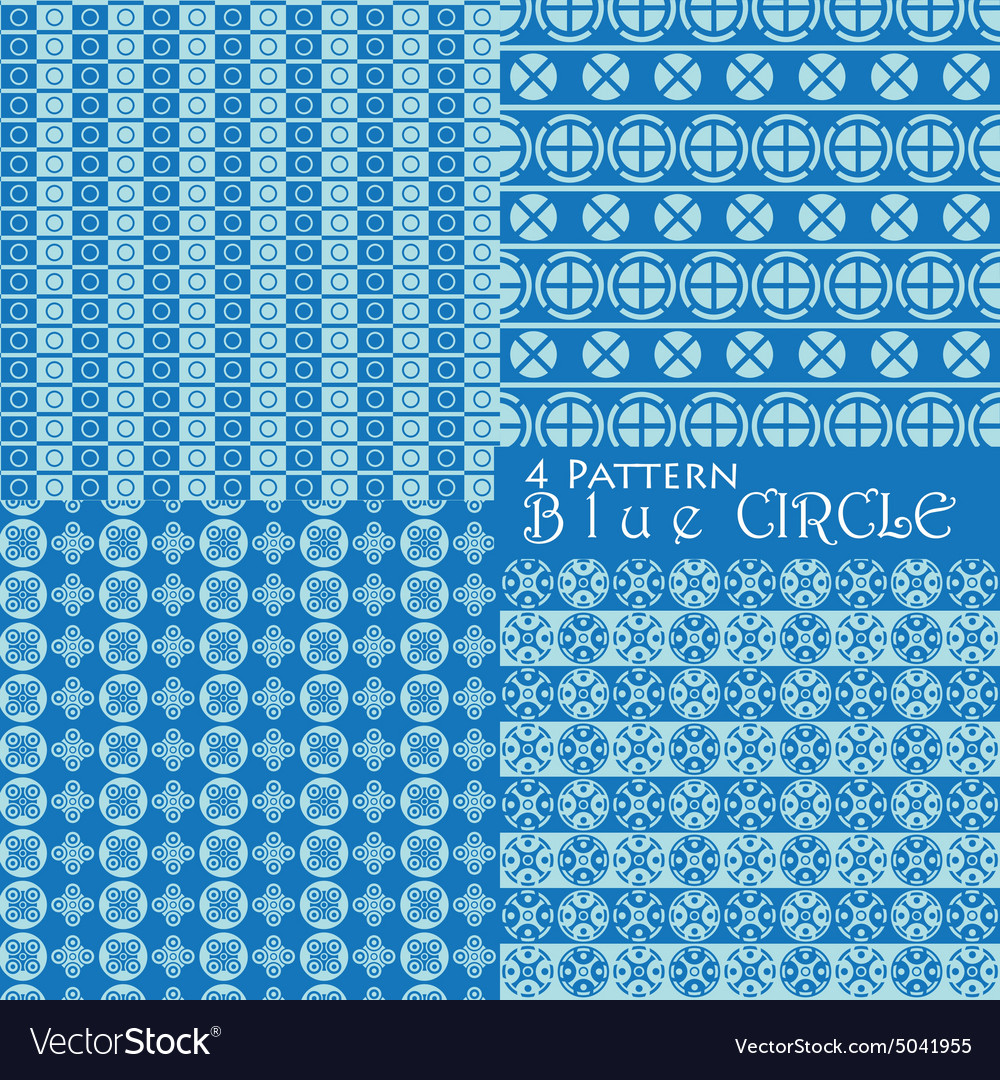 4 pattern blue circle Royalty Free Vector Image