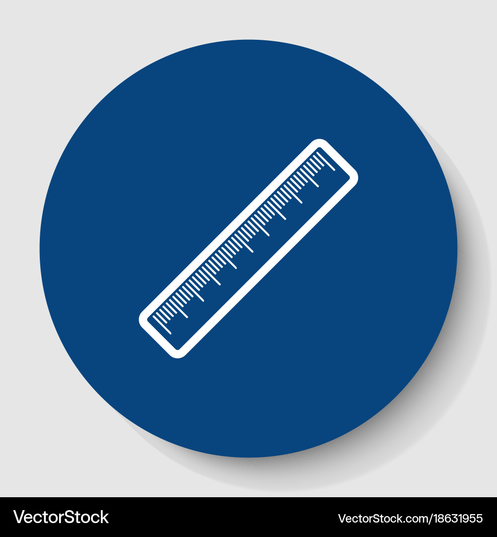 Centimeter ruler sign white contour icon Vector Image