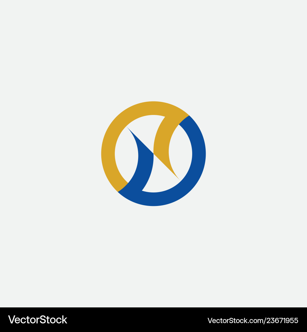 Circle letter n logo symbol icon element Vector Image