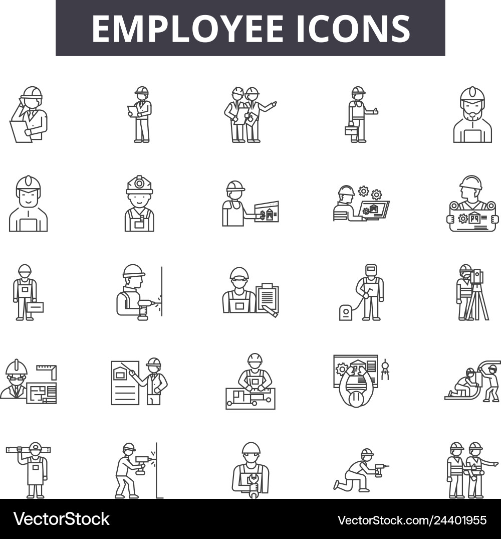 Employee line icons for web and mobile design Vector Image